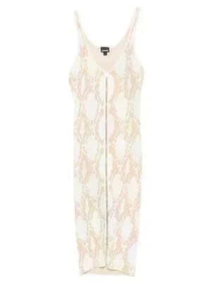 Just Cavalli Patterned Zip Midi Dress - White
