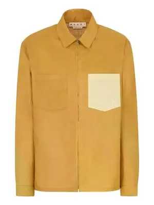 Marni Zip Pocket Waves Logo Shirt Yellow