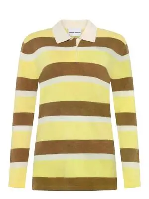 EMERSON RENALDI Striped Collared Polo Shirt - Yellow