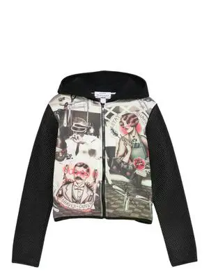The Artistylist Graphic-print Hooded Jacket - Black