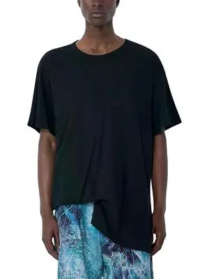 Yohji Yamamoto Asymmetrical Crew Neck T-shirt - Black