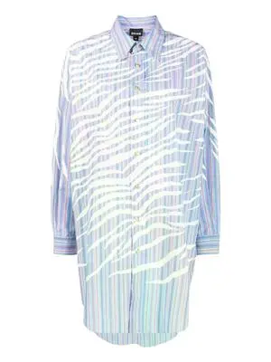 Just Cavalli Tiger-print Long-sleeve Shirt - Blue
