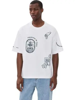 Maison Kitsuné Art Nouveau Stamps Oversize Tee - White