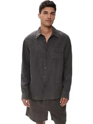 Madewell Long Sleeve Linen Top - Chocolate
