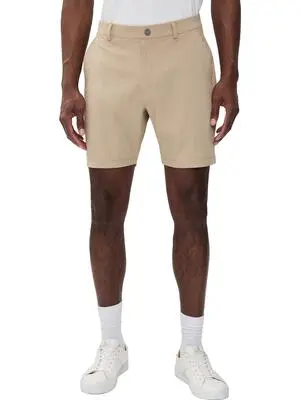 REDVANLY Varick Pull-on Performance Shorts - Bark