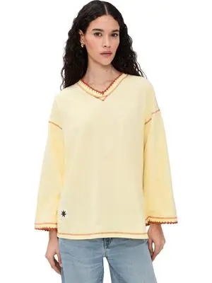 CIAO CIAO VACATION Lita Lobster Ace Long Sleeve Tee - Yellow