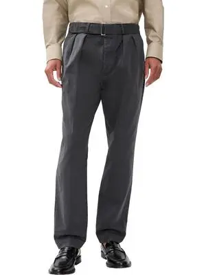 Officine Générale Pleated Twill Chino Pants - Faded Black