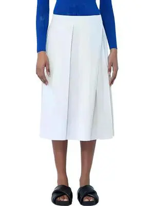 JIL SANDER A-line Pleated Midi Skirt - White