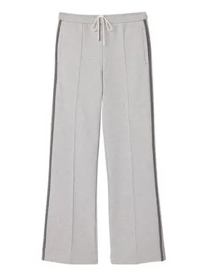 Miu Miu Cotton Fleece Stripe Sweatpants - Grey