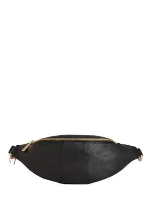 POM POM LONDON Leather Belt Bag Black