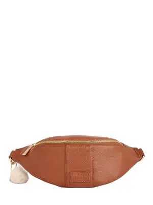 POM POM LONDON Leather Belt Bag - Chestnut
