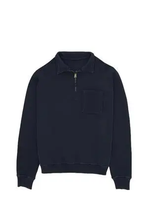 FORTELA Woven Zip-Up Sweatshirt Blue