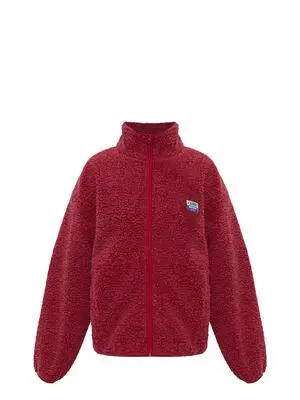 American Vintage Fleece Zip-up Sweatshirt With Stand-up Collar - Red