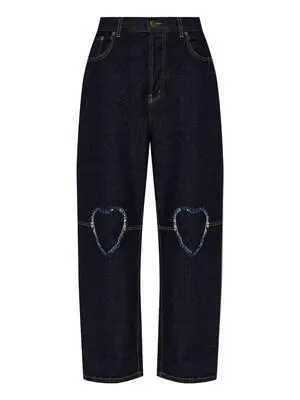 Moschino High-waisted Straight-leg Jeans - Navy Blue