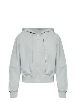 Moschino Logo Zip-up Sweatshirt - Light Blue