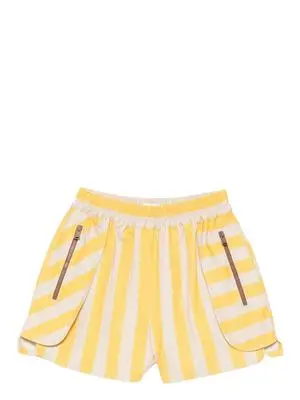 Fendi Striped Cotton Shorts - Yellow