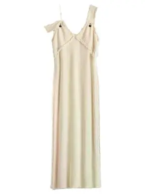 TOTEME V-Neck Maxi Dress Neutrals