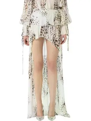 Blumarine Georgette Butterfly-print Skirt - White