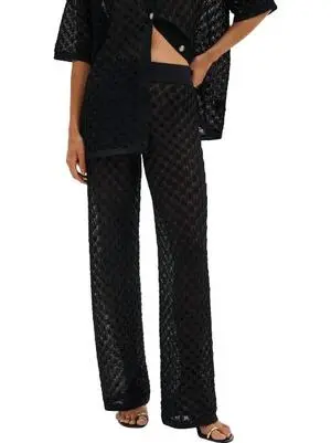 MALINA Alissa Knitted Wide Leg Pants - Black