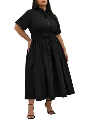 City Chic Lana Shirtdress - Black
