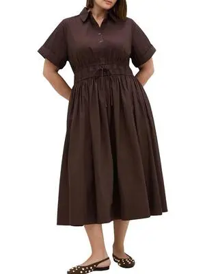 City Chic Lana Shirtdress - Chocolate