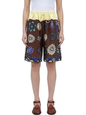 ALEMAIS Printed Relaxed Fit Shorts - Cocoa