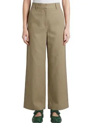 Giorgio Armani Wide Leg Linen Trousers - Quartz