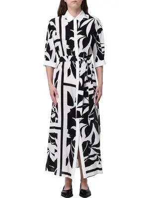 Max Mara Printed Silk Blend Midi Shirt Dress - Black