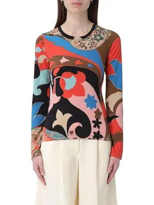 Etro Printed Polyester Long Sleeve T-shirt - Multicolor