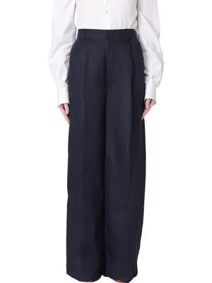 Ralph Lauren Wide Leg Tailored Trousers - Navy