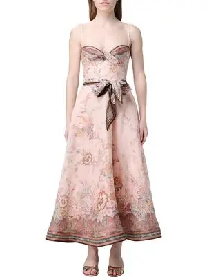 Zimmermann Printed Midi Dress - Blush Pink