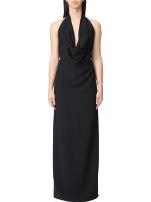 H COUTURE Crepe Long Dress - Black