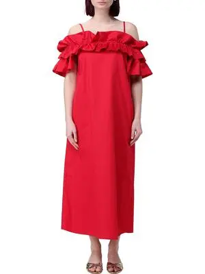 HANITA Off-the-shoulder Ruffled Dress - Red