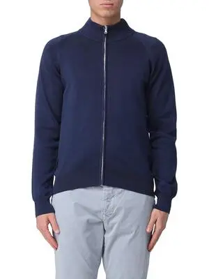 BLAUER. Cotton Zip Cardigan - Blue