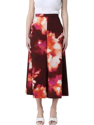 Liviana Conti Printed Wide-leg Trousers - Red