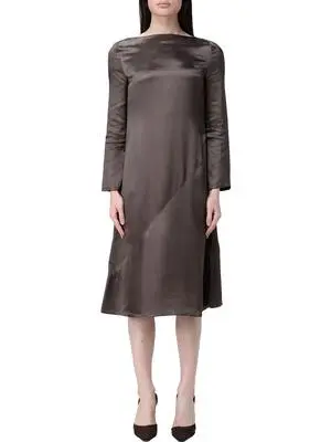 Emporio Armani Long Sleeve Midi Dress - Cocoa
