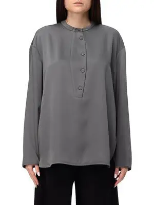 Emporio Armani Emporio Armani Mandarin Collar Long Sleeve Shirt Grey