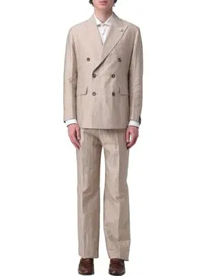 Tagliatore Double-breasted Linen Blend Suit - Sand
