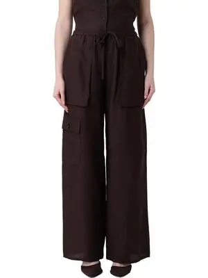 TELA Linen Blend Cargo Trousers - Brown