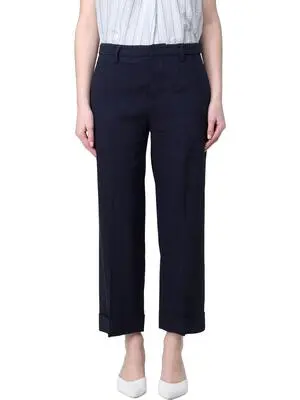 TELA Andrew Cropped Linen Blend Pants - Blue