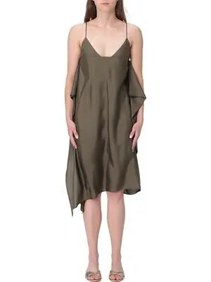 Ter Et Bantine Ter Et Bantine Asymmetrical Draped Midi Dress Military