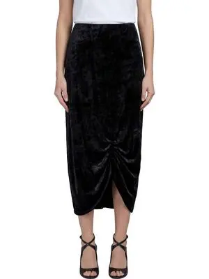 Valentino Garavani Velvet Ruched Skirt - Black