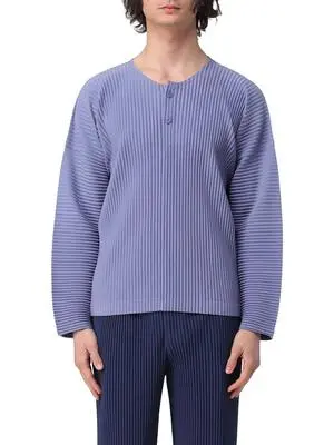 Issey Miyake Homme Plissé Pleated Henley Top - Violet