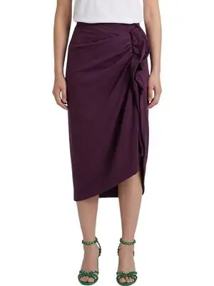 Dries Van Noten Ruched Wrap Skirt - Violet