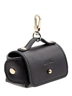 CAFIDE Vegan Leather Poop Bag Holder With Gold Tone Clasp - Black