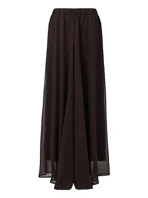 LEEM Wide-leg Woven Trousers - Brown