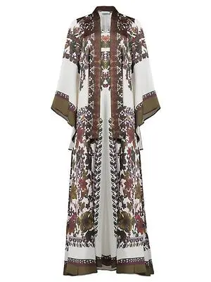 LEEM Tie-neck Floral-print Maxi Dress - Multi-coloured