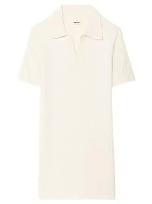 Zadig&Voltaire Lulu Polo-collar Knitted Mini Dress - Vanille