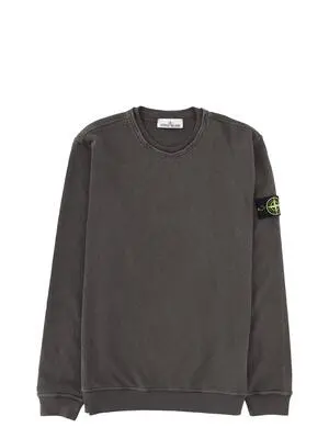Stone Island Felpa With Logo Patch - Grey