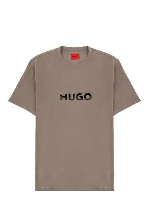 Hugo T-shirt "dumeo" Con Logo - Brown